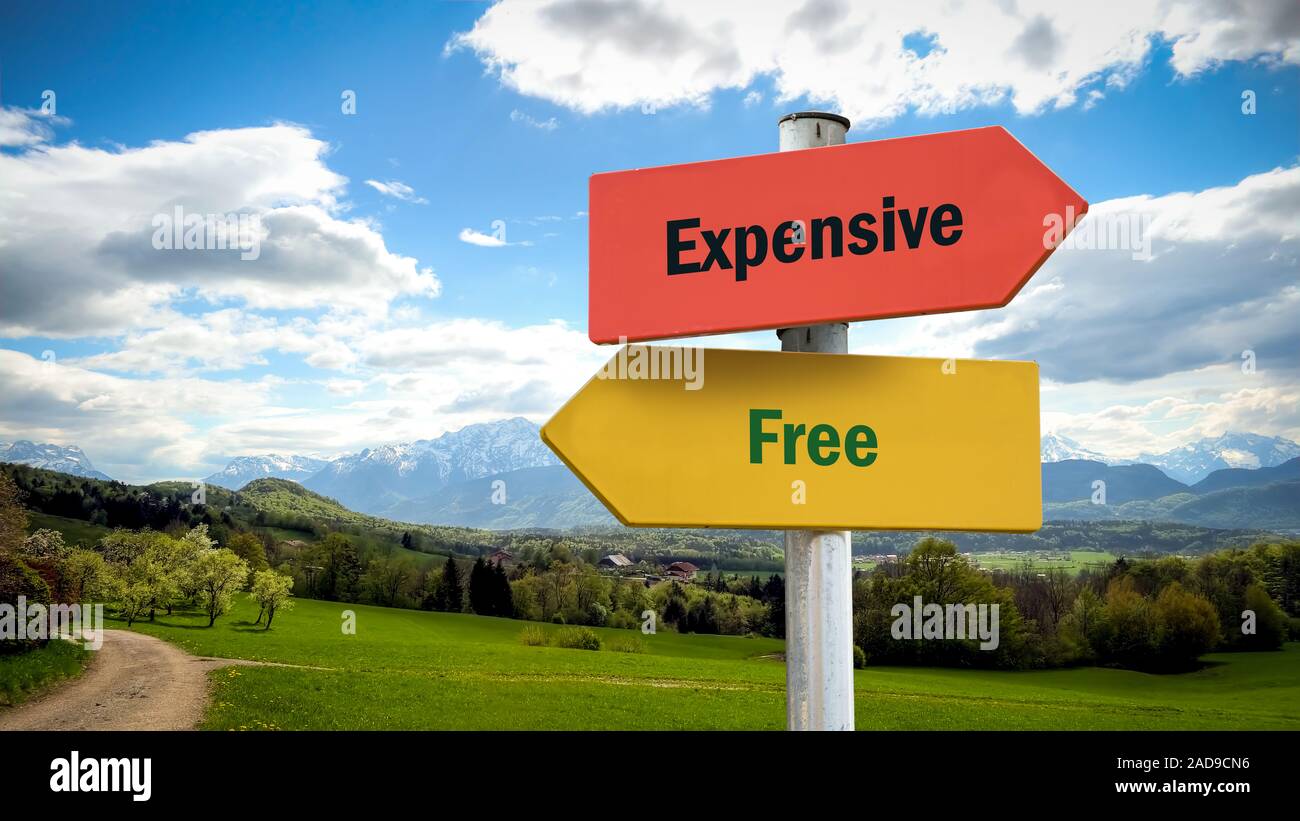 Street Sign Free versus Expensive Stock Photo - Alamy