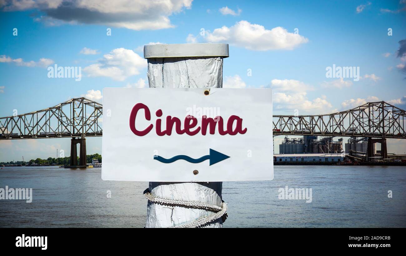 Street Sign to Cinema Stock Photo - Alamy
