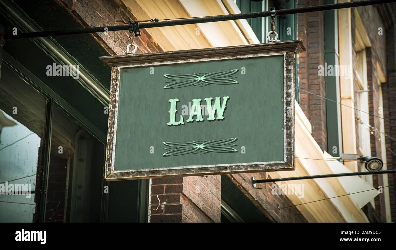 Street Sign to Law Stock Photo - Alamy