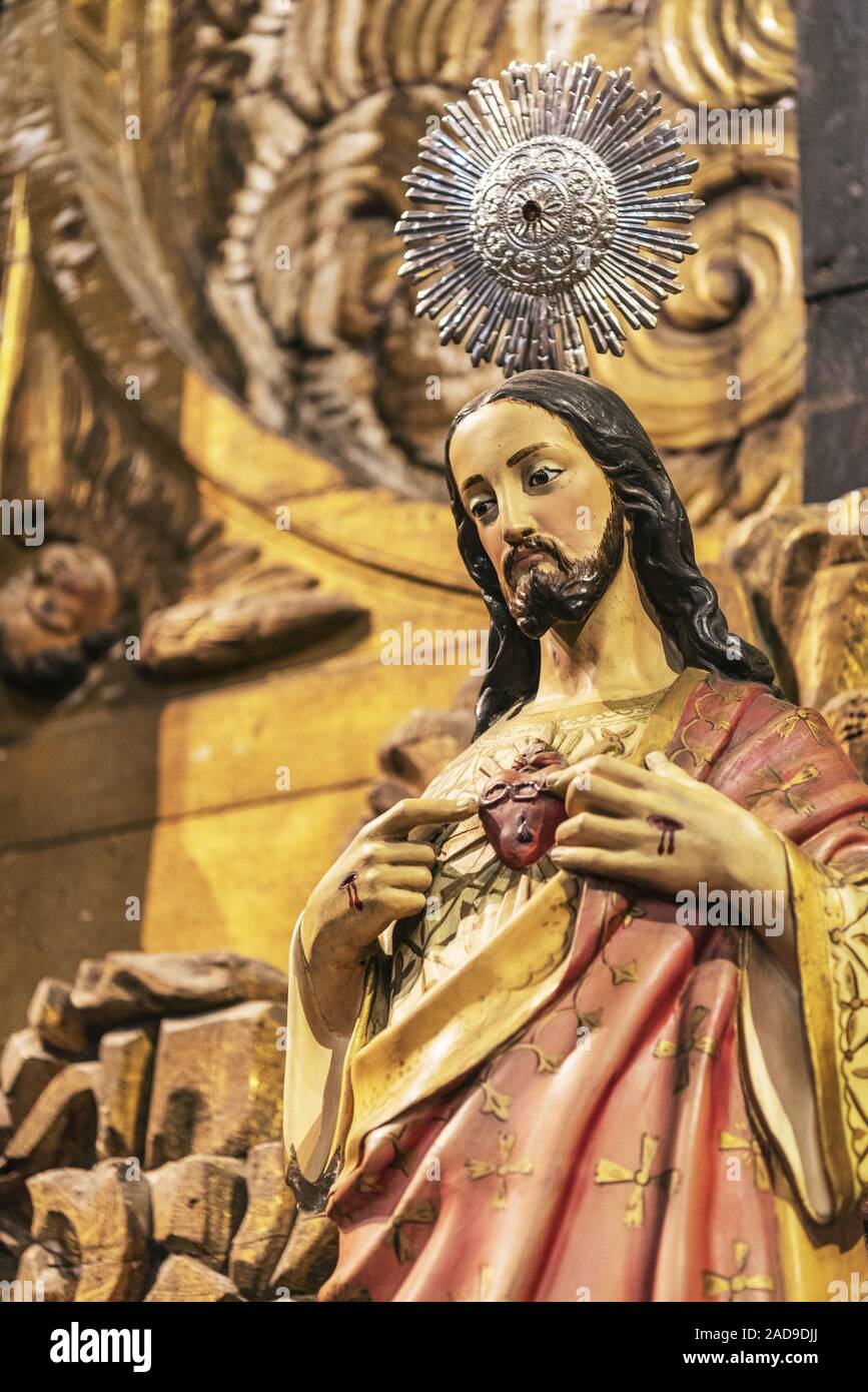 Jesus Christ, figure of a saint, Jesuit church, Funchal, Madeira ...