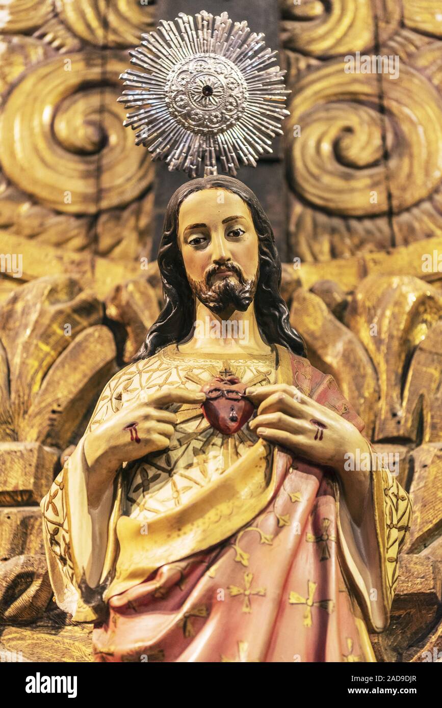Jesus Christ, figure of a saint, Jesuit church, Funchal, Madeira ...
