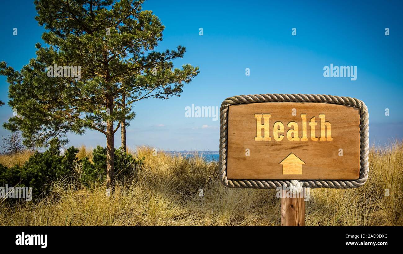 Street Sign to Health Stock Photo - Alamy