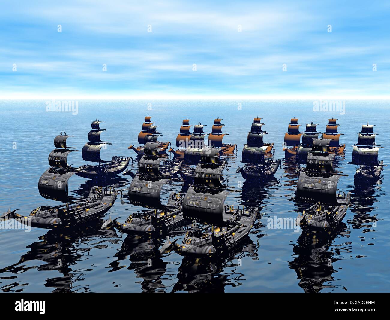 Chinese fleet on the sea Stock Photo - Alamy