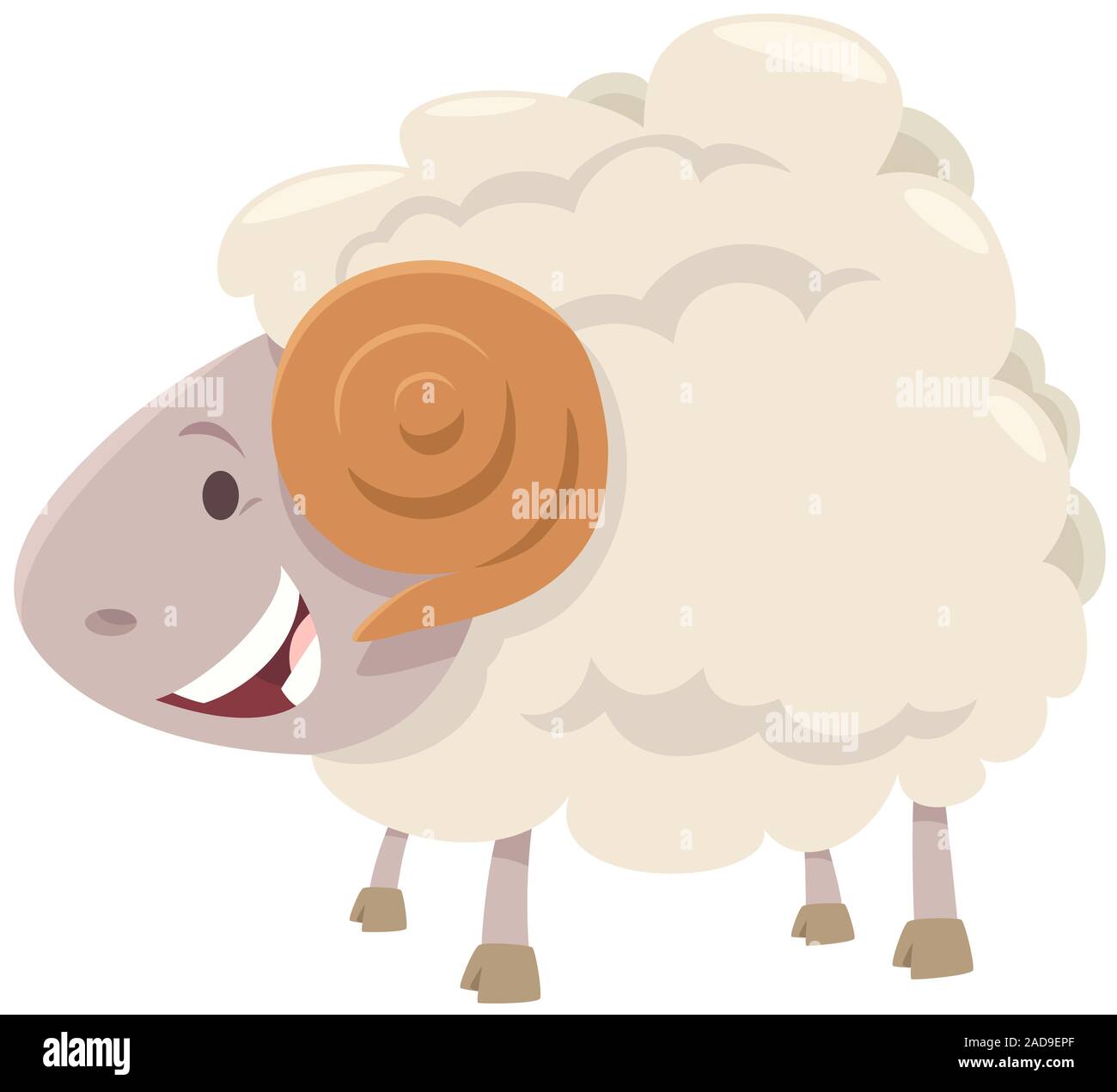 happy ram sheep farm animal character Stock Photo - Alamy