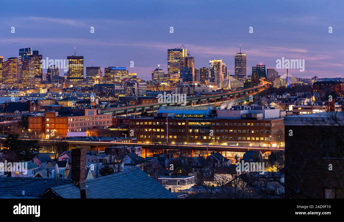 Boston Cityscape Panorama Stock Photo - Alamy