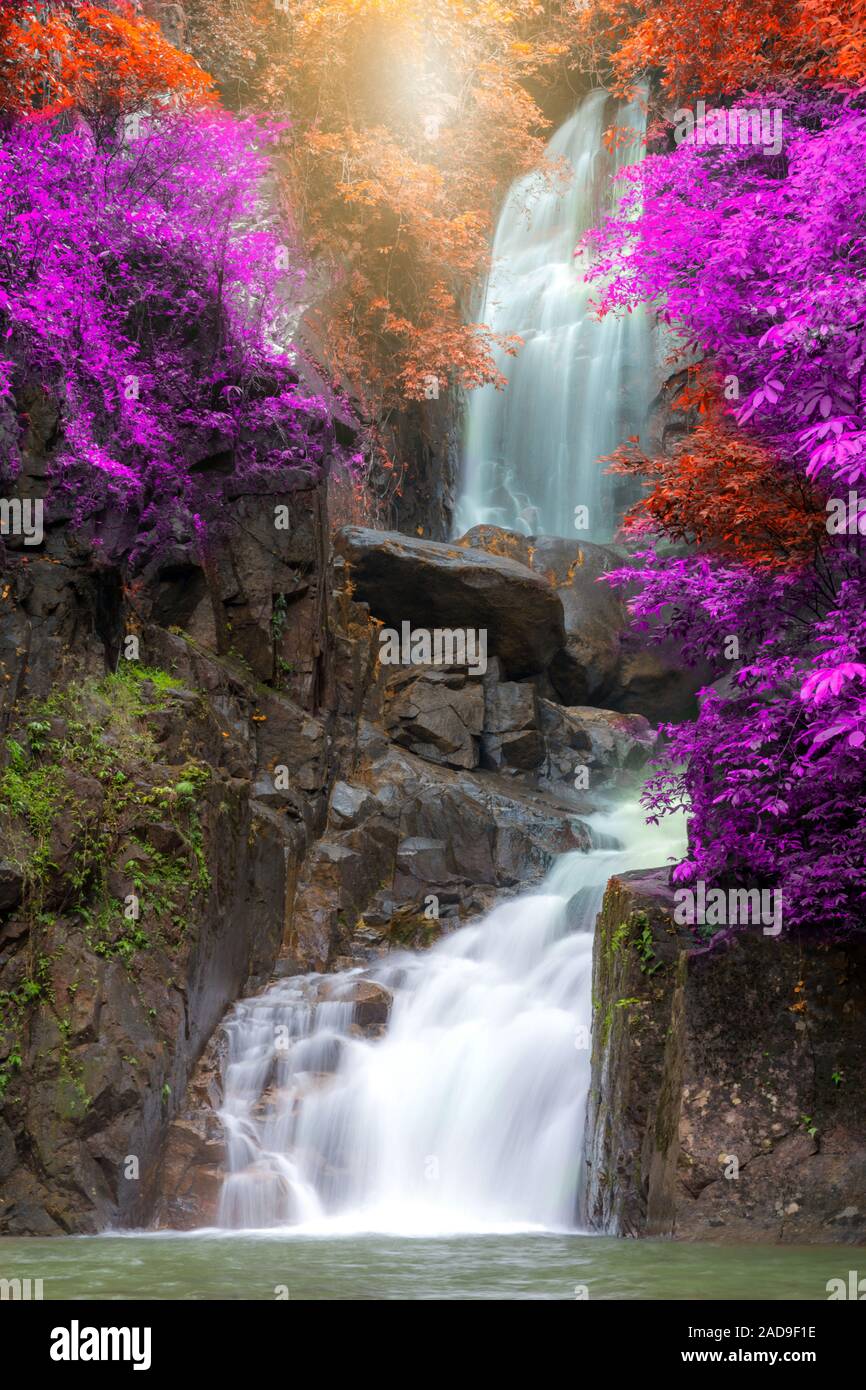 Tropical Waterfall Autumn Stock Photo - Alamy