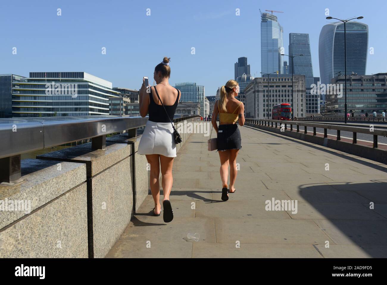Walking on the London Bridge in London, England Stock Photo - Alamy