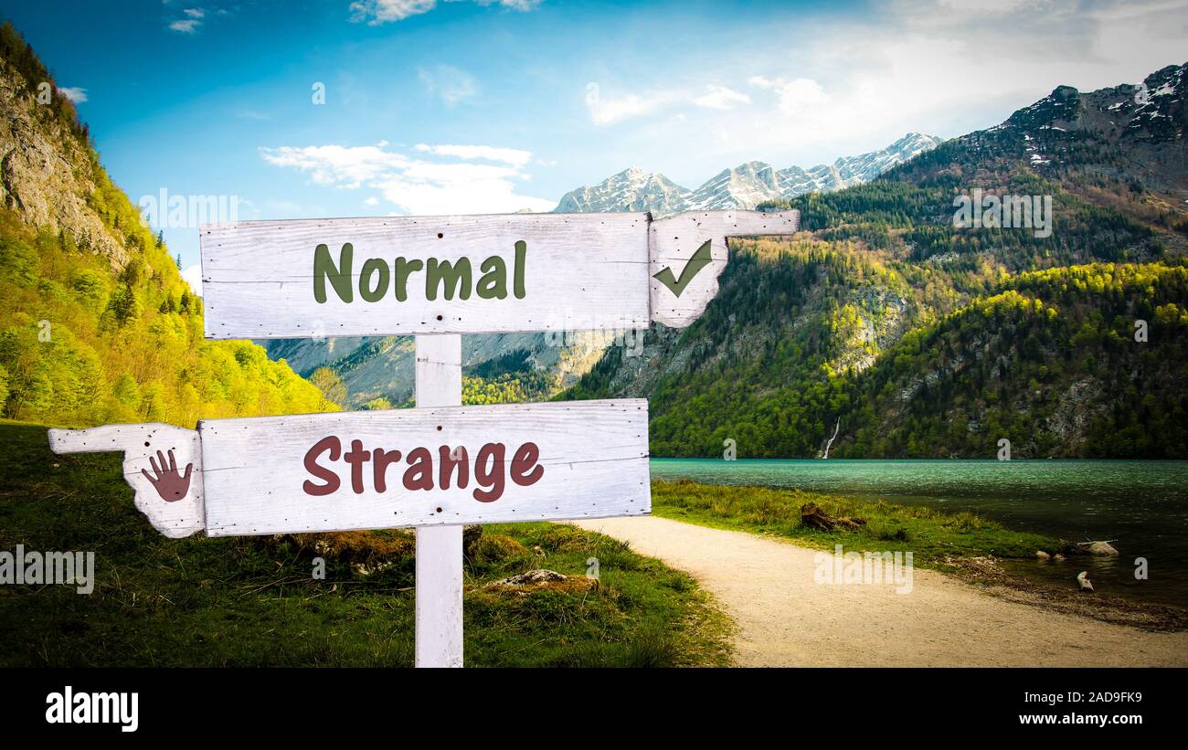 Street Sign Normal versus Strange Stock Photo - Alamy