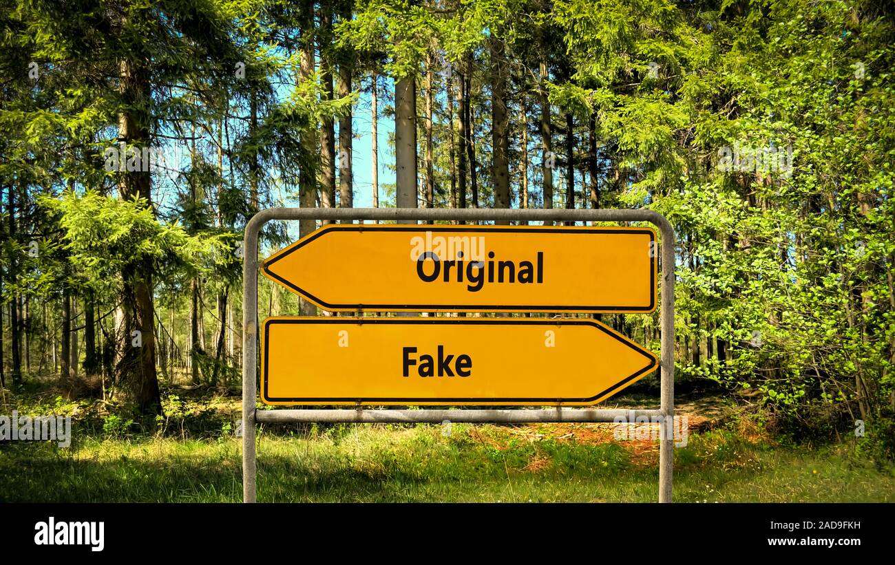 Street Sign Original versus Fake Stock Photo - Alamy