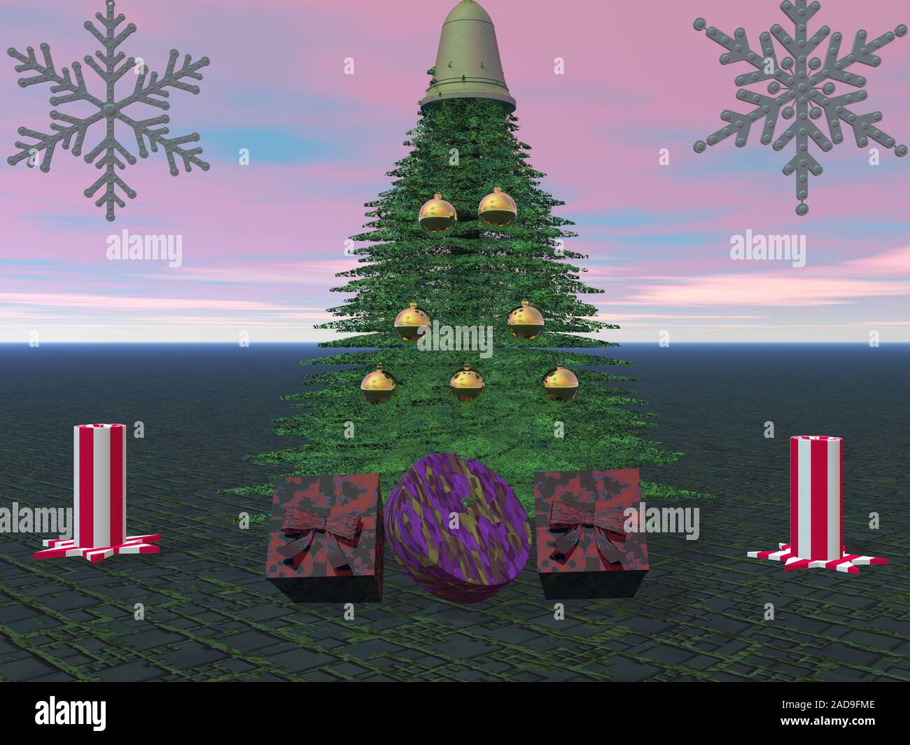 Christmas tree with presents Stock Photo - Alamy