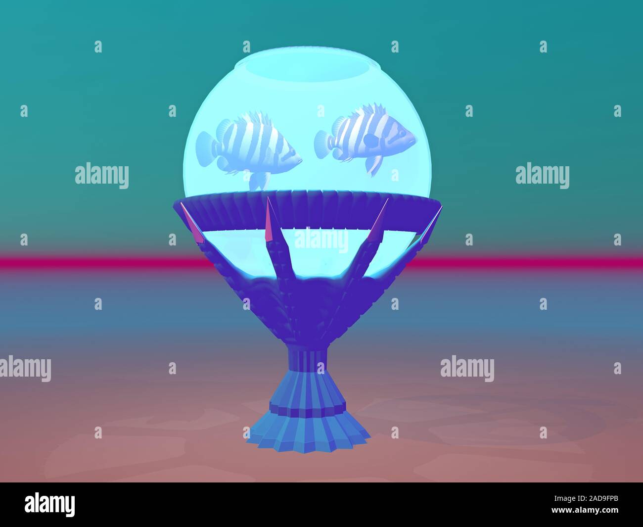 round aquarium with fish Stock Photo - Alamy