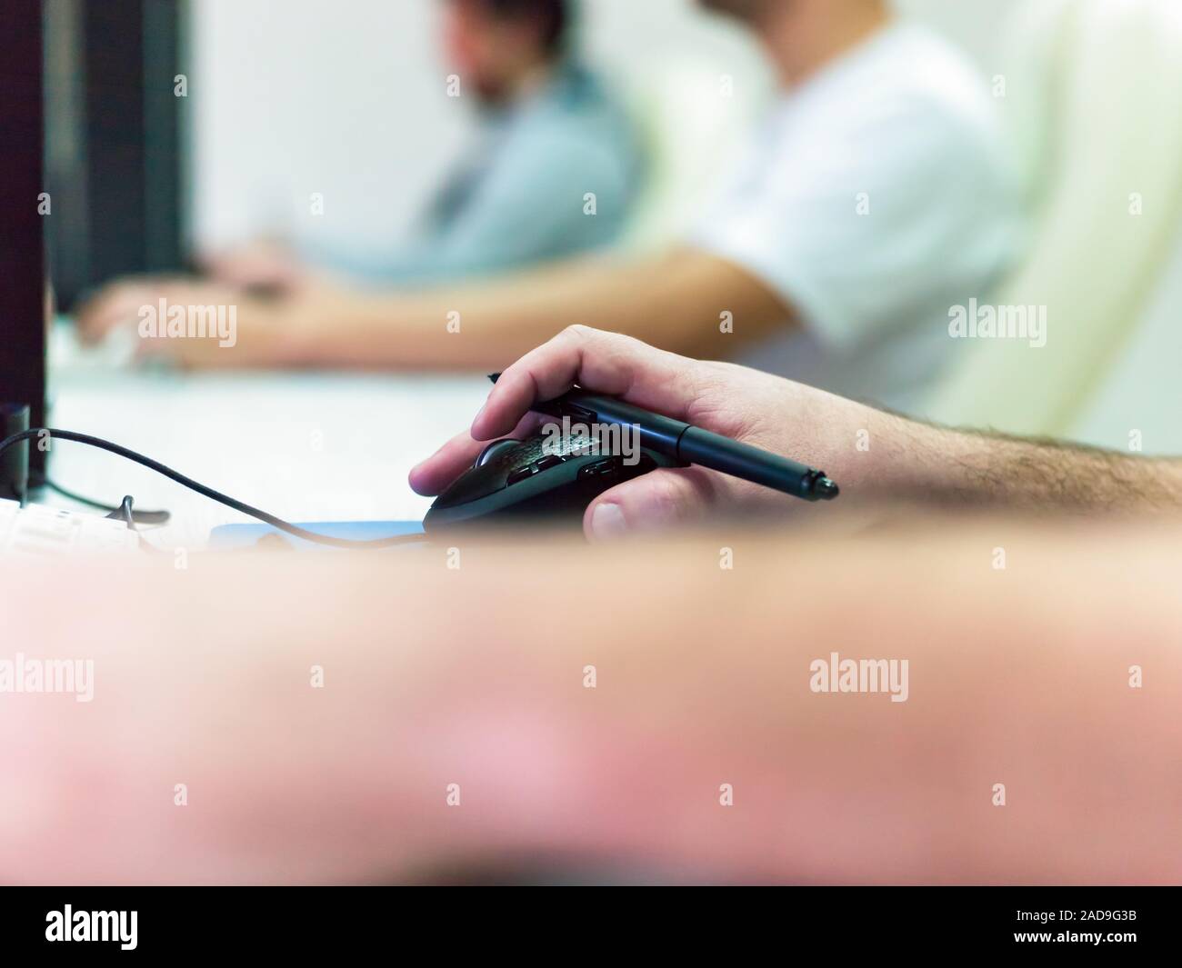 Closeup of Graphic Designer Working at Workplace Stock Photo - Alamy