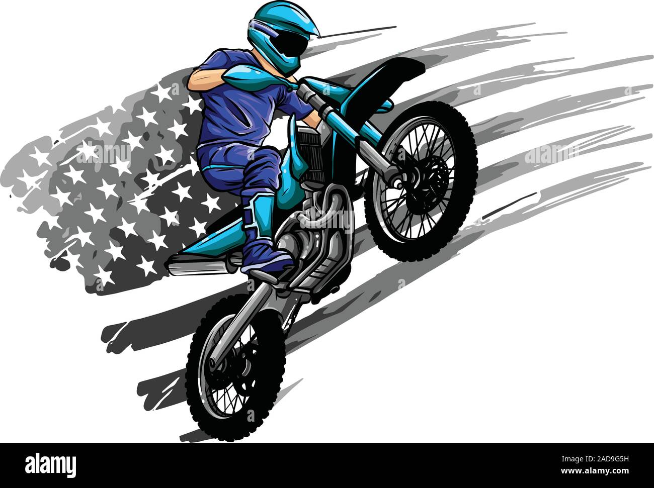 Extreme motocross rider on dirt Stock Vector Images - Alamy