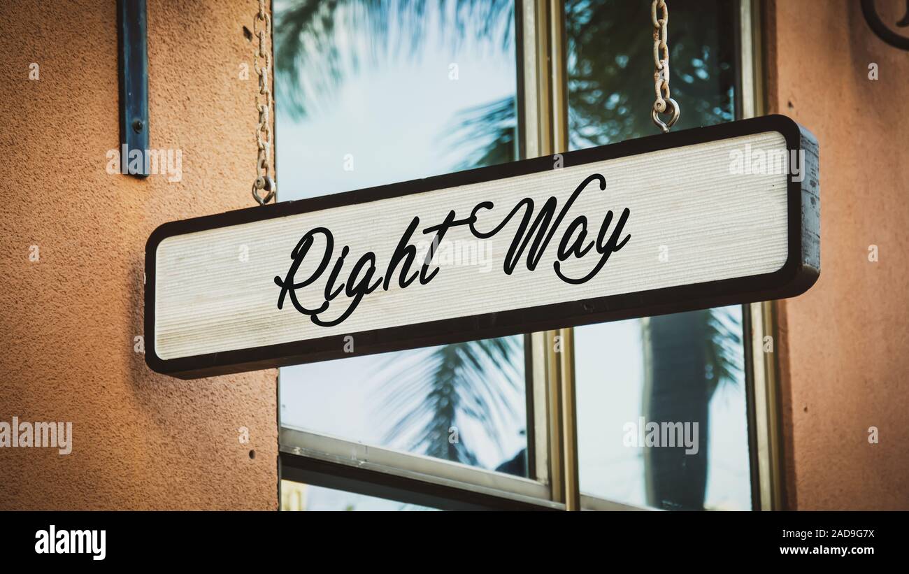 Street Sign Right Way Stock Photo - Alamy