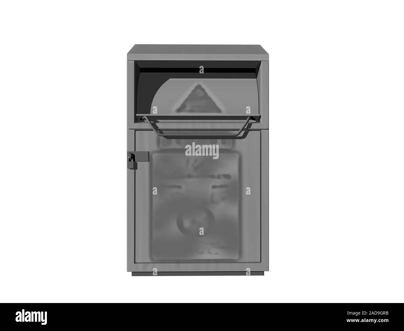 Old clothes collection container Black and White Stock Photos & Images ...