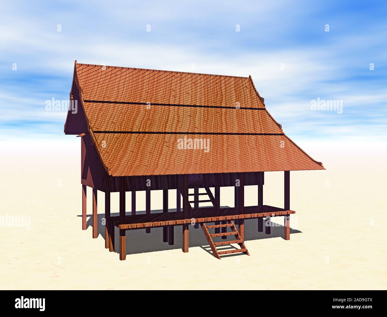 wooden beach hut in the sand Stock Photo - Alamy