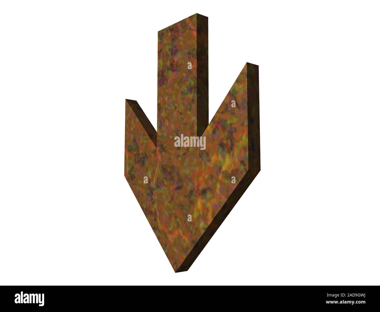 brown arrow down Stock Photo - Alamy