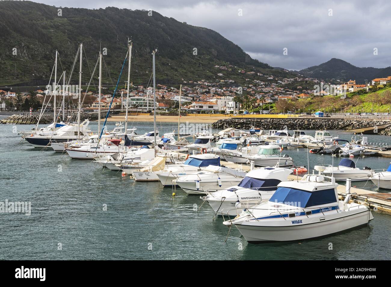 boats, harbour, Machico, Madeira, Portugal, Europe Stock Photo - Alamy