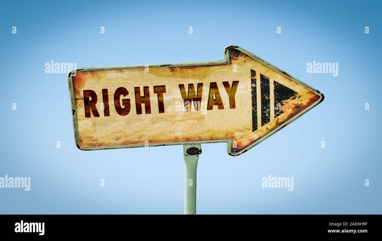 Street Sign Right Way Stock Photo - Alamy