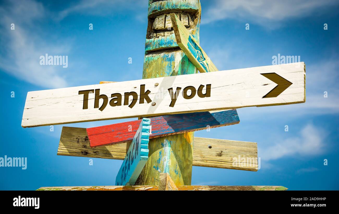 Street Sign Thank You Stock Photo - Alamy