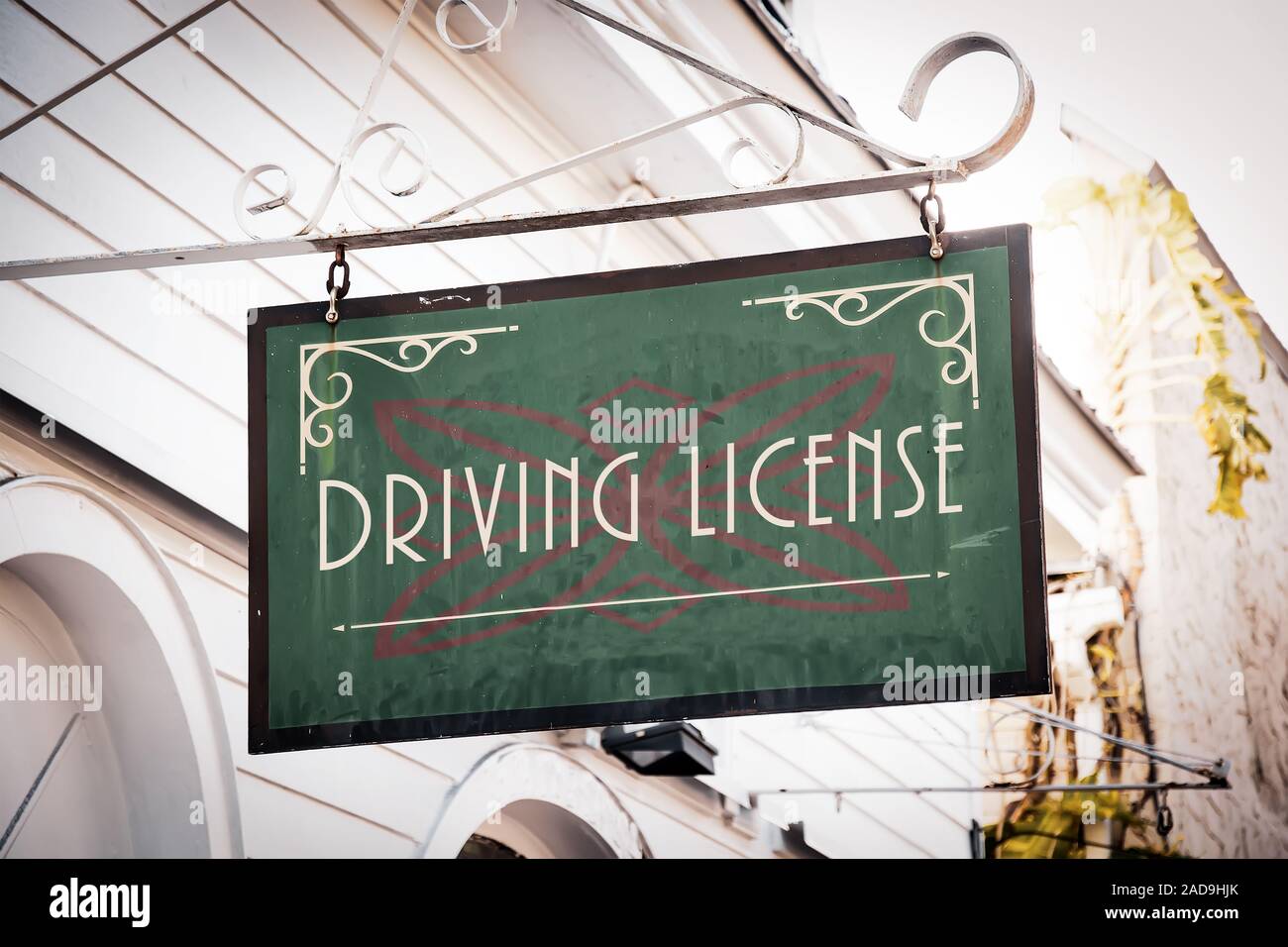 Street Sign DRIVING LICENSE Stock Photo - Alamy