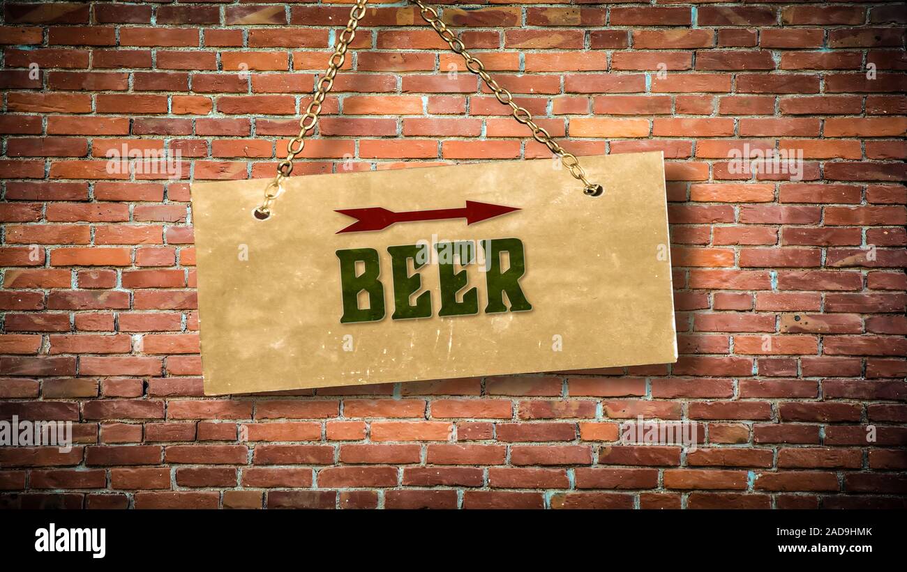 Street Sign to Beer Stock Photo - Alamy