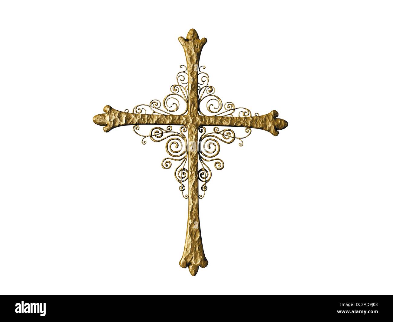 golden decorated cross Stock Photo - Alamy