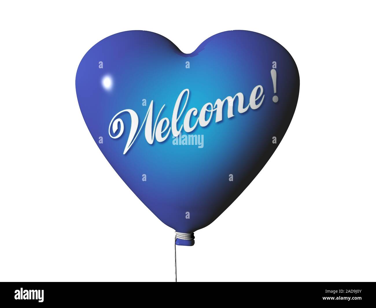 blue heart-shaped balloon Welcome Stock Photo - Alamy