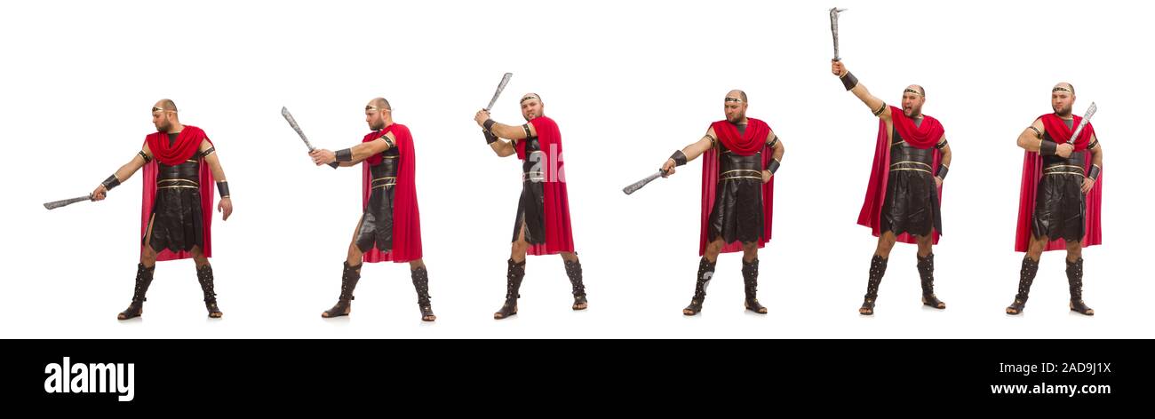 Gladiator isolated on white background Stock Photo - Alamy