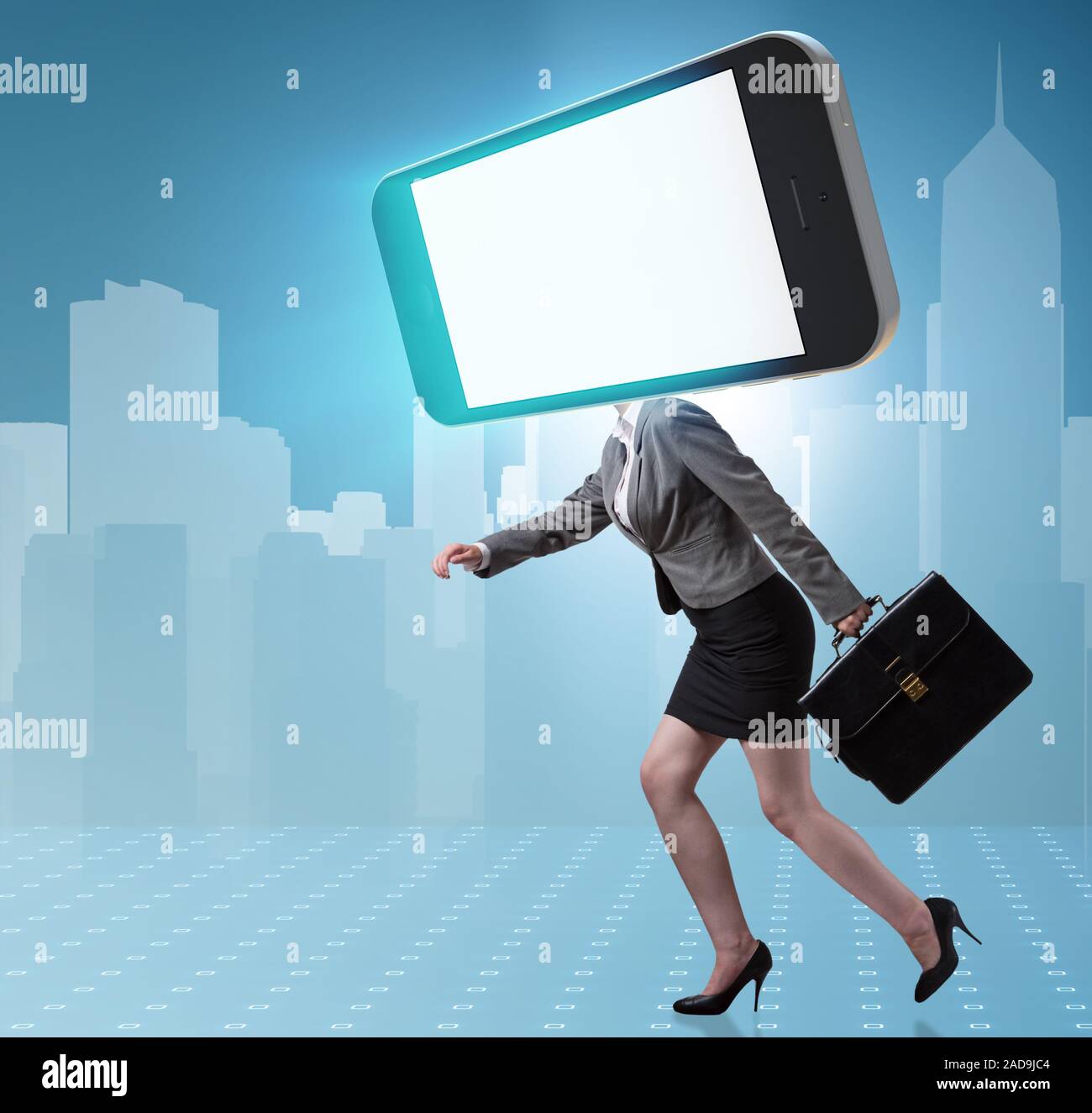 Mobile phone zombie under the influence of smartphone Stock Photo - Alamy