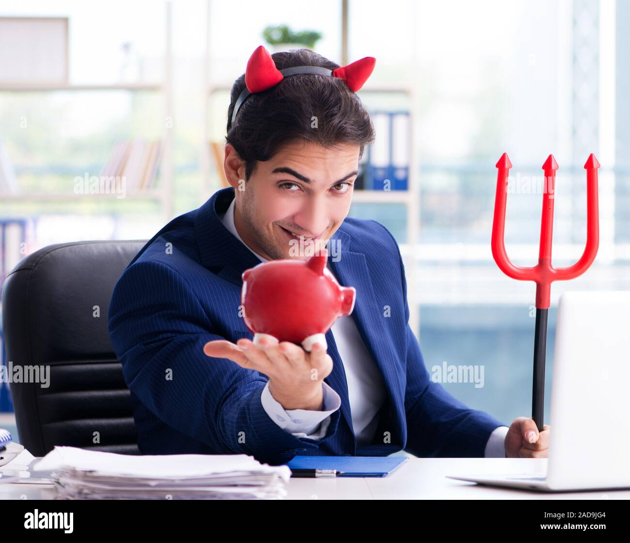 Devil angry Businessman in the office Stock Photo - Alamy