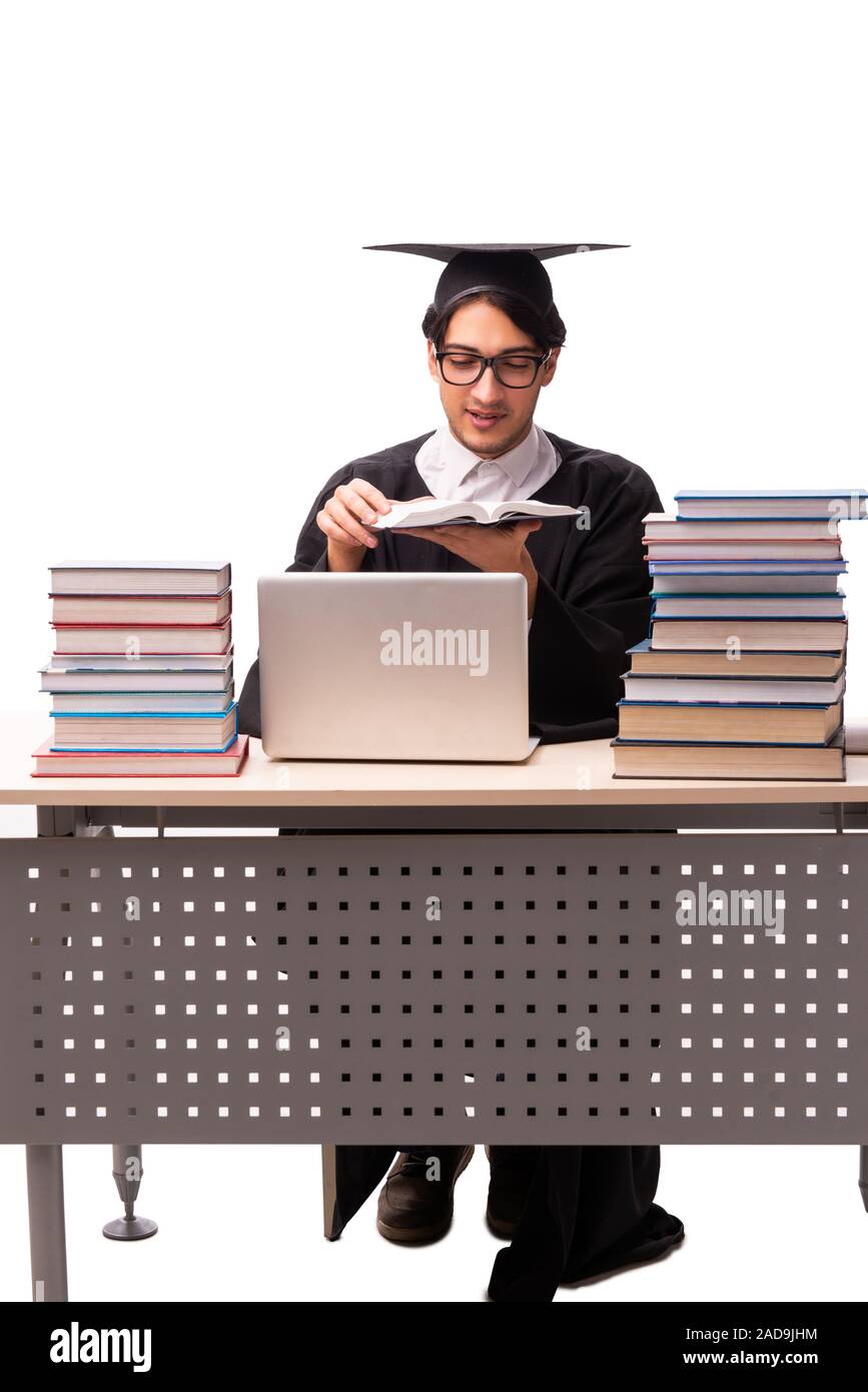 Young handsome student isolated on white Stock Photo - Alamy
