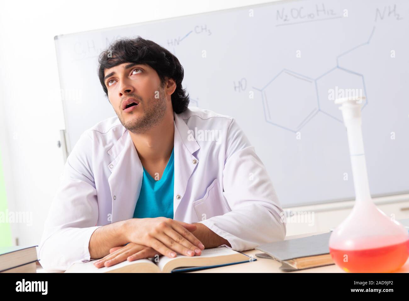 Sad student preparing chemistry exams hi-res stock photography and ...