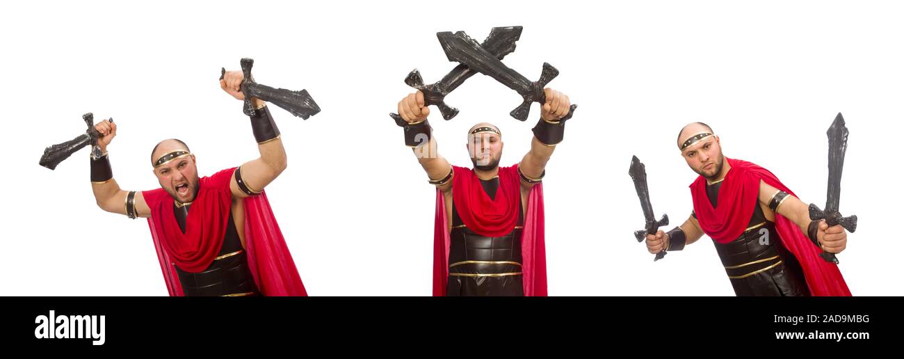 Gladiator isolated on white background Stock Photo - Alamy