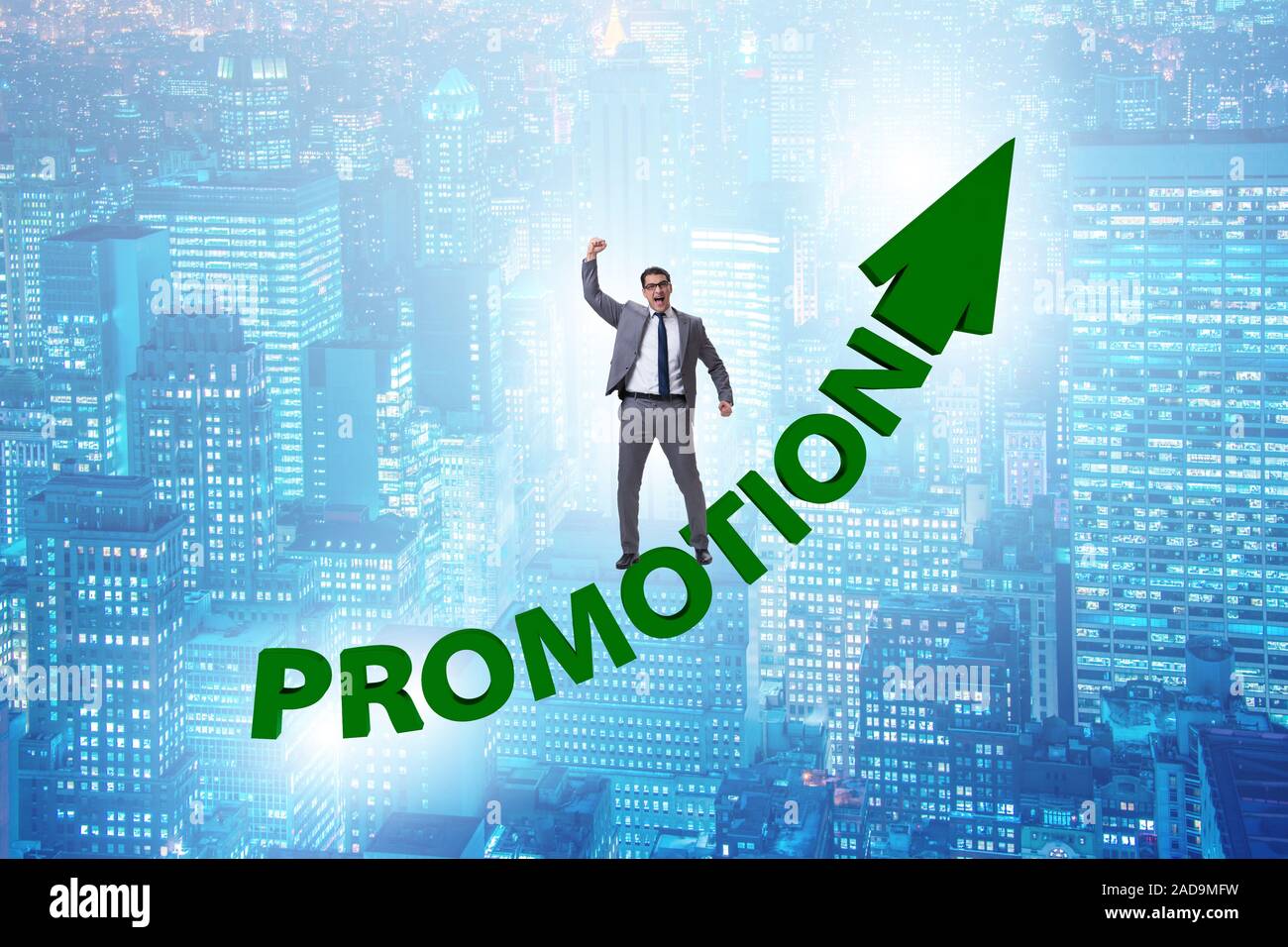 Employee in career promotion concept Stock Photo - Alamy