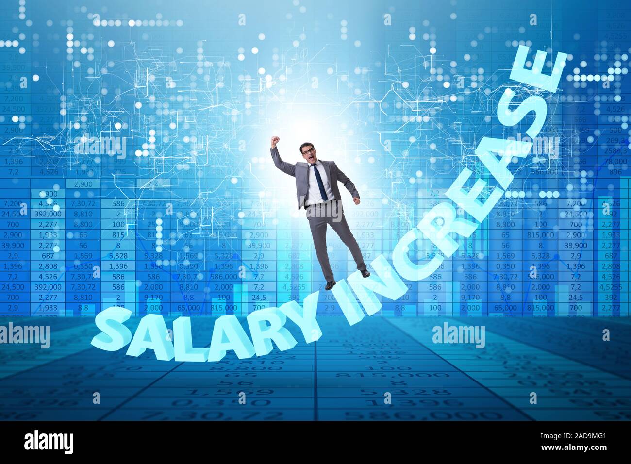 Employee in salary increase concept Stock Photo - Alamy