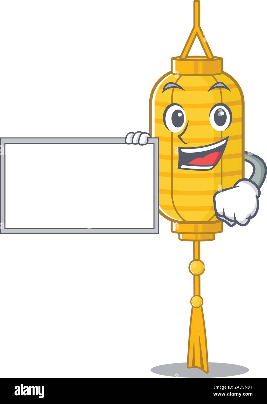 Lamp hanging with board cartoon Character design style Stock Vector ...
