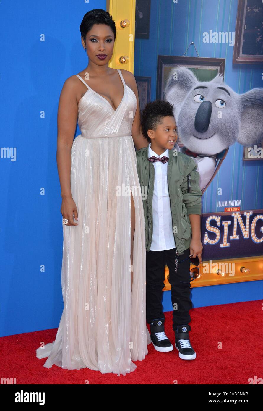 LOS ANGELES, CA. December 3, 2016: Actress Jennifer Hudson & son David ...