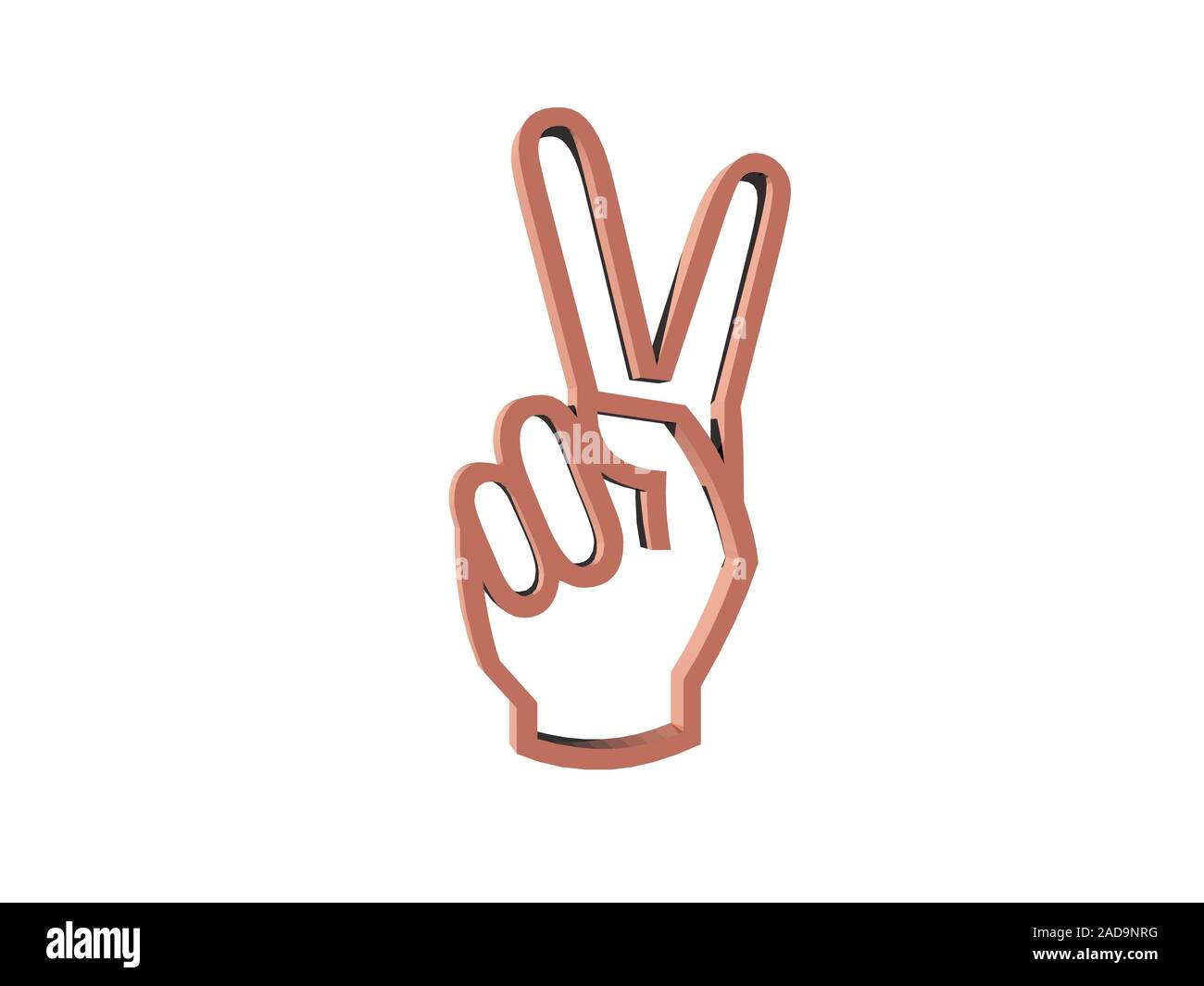 Hand shows the Viktory sign Stock Photo - Alamy