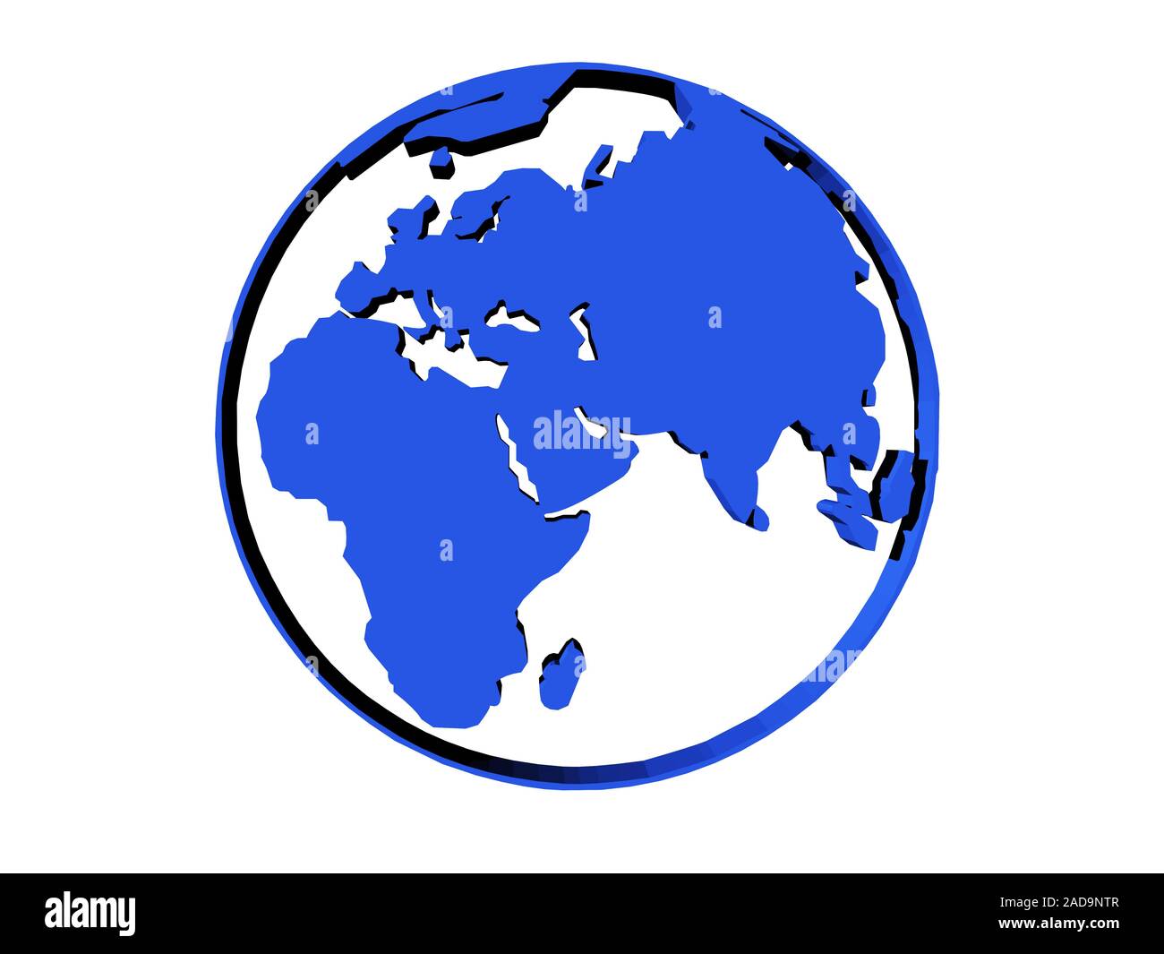 blue pictogram of the world globe Stock Photo - Alamy