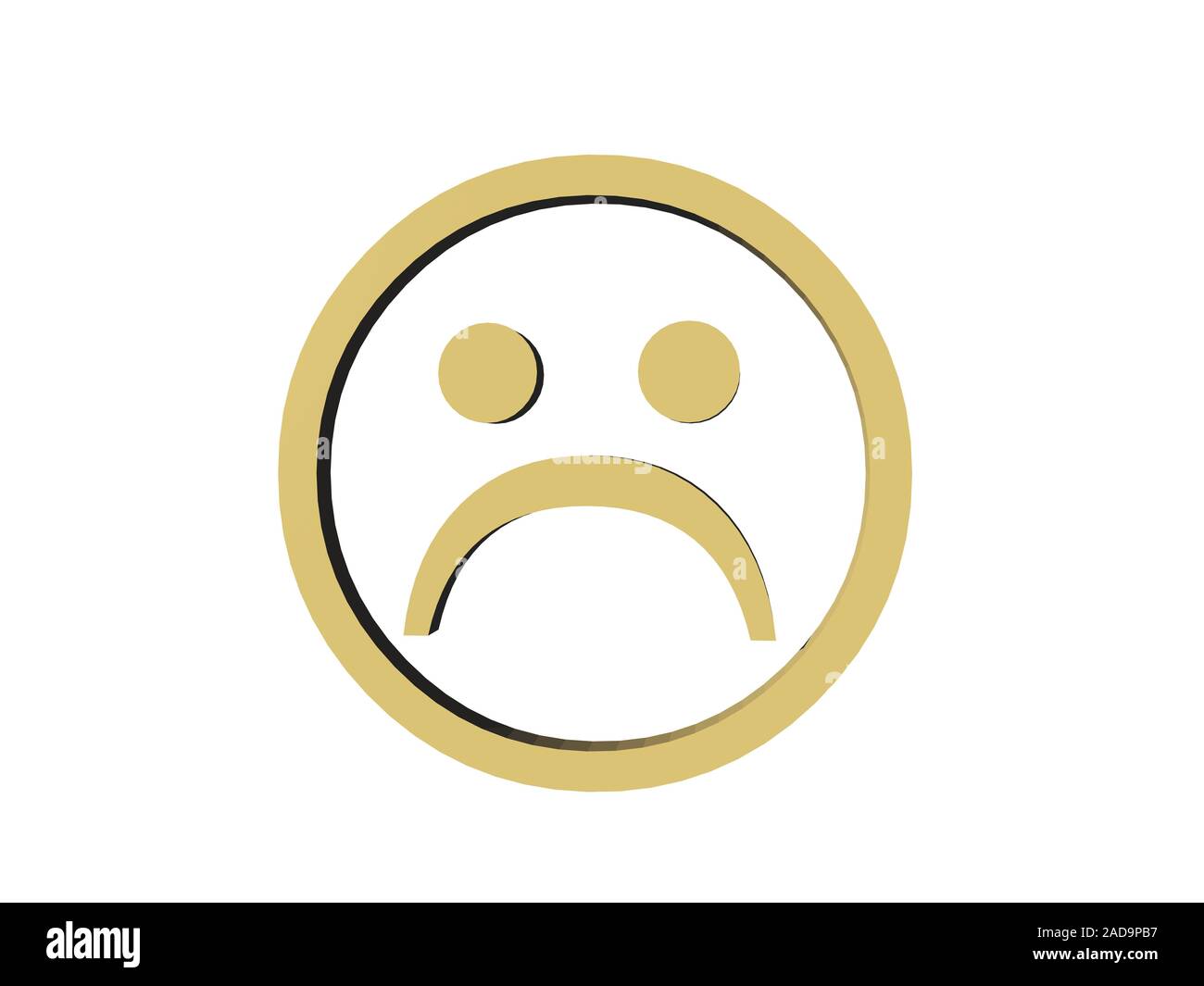 yellow round smiley face with pout Stock Photo - Alamy