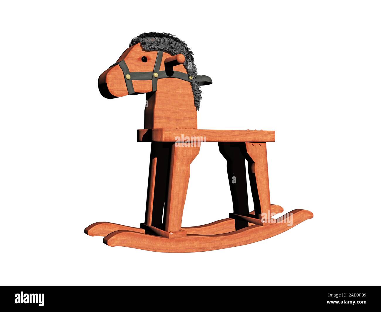 brown wooden rocking horse Stock Photo - Alamy
