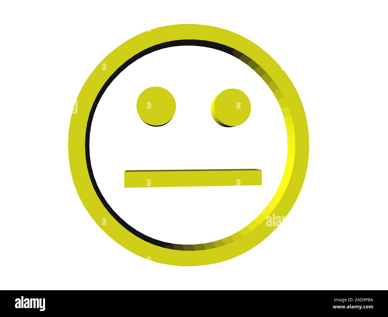 yellow round smiley face with pout Stock Photo - Alamy