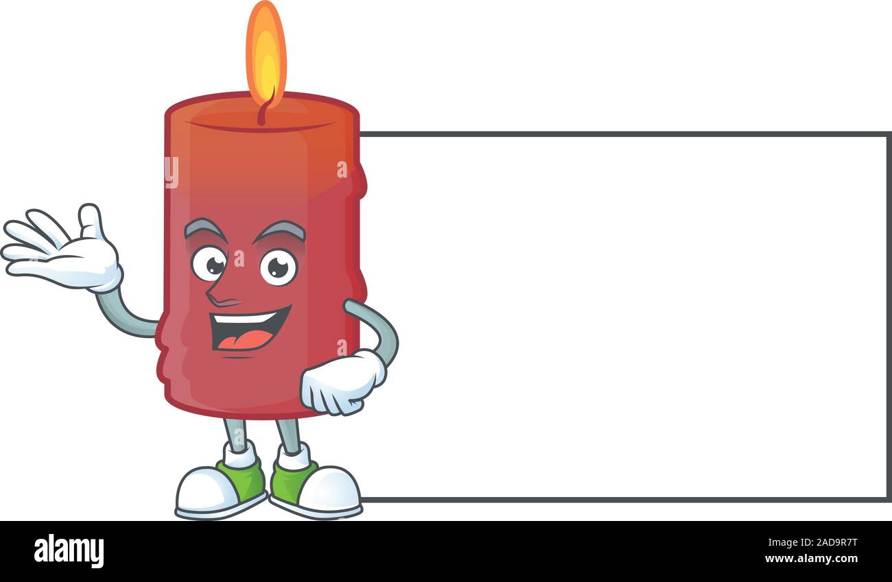 Red candle with board cartoon character style Stock Vector Image & Art ...