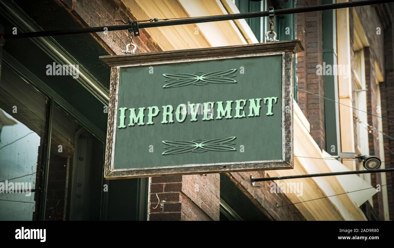 Street Sign to Improvement Stock Photo - Alamy