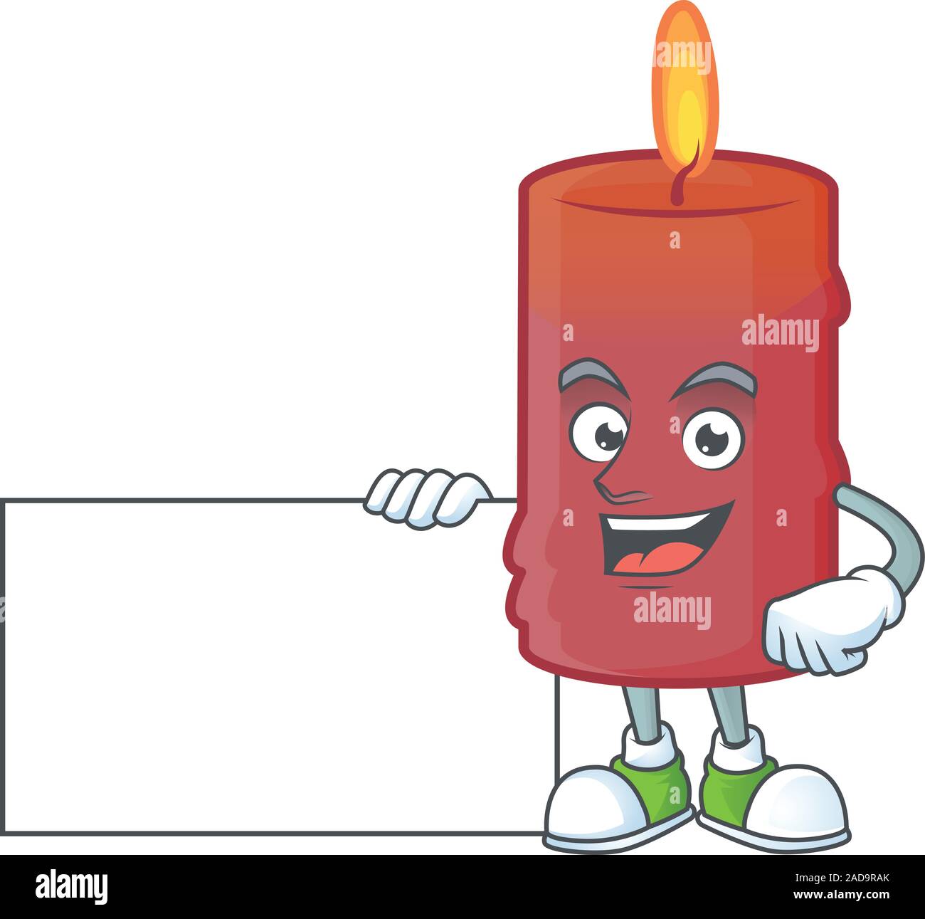 Red candle cute cartoon character with a board Stock Vector Image & Art ...