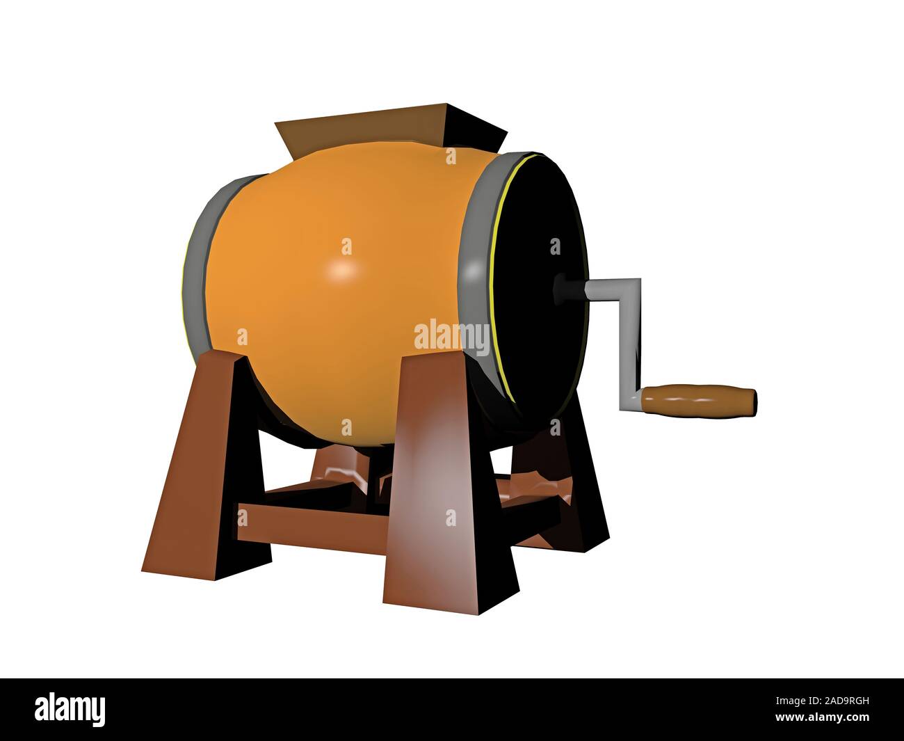 wooden churn with crank Stock Photo - Alamy