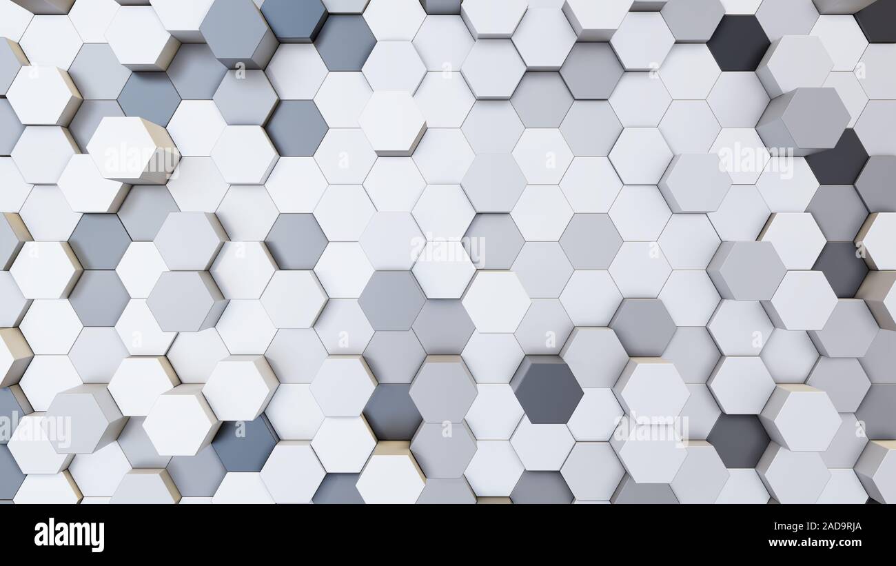 Abstract 3D illustration of colorful hexagons background. Random ...