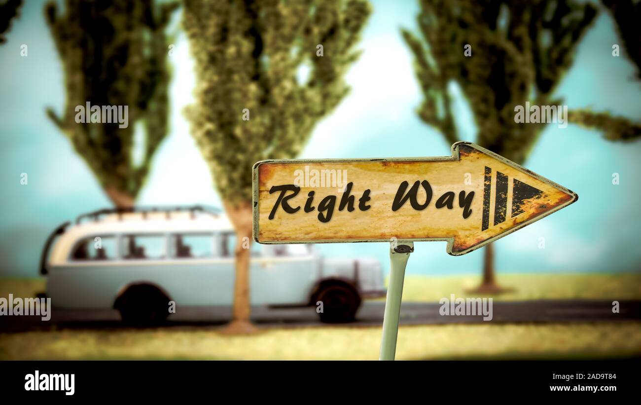 Street Sign Right Way Stock Photo - Alamy