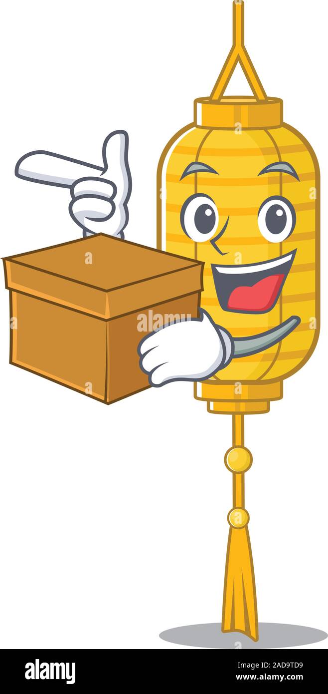 With box Super Funny lamp hanging cartoon character style Stock Vector ...